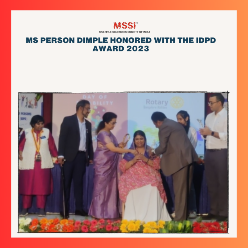 MS Person Dimple honored with the IDPD Award 2023 - Multiple Sclerosis ...