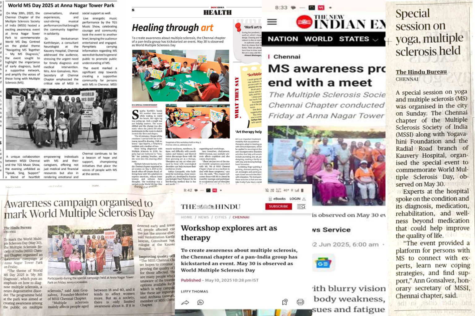MSSI Chennai - Widespread Media Spotlight - Multiple Sclerosis Society ...